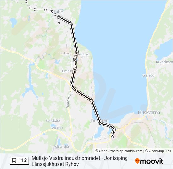 113 Rutt: Tidtabeller, Hållplatser & Kartor - Jönköping Länssjukhuset ...