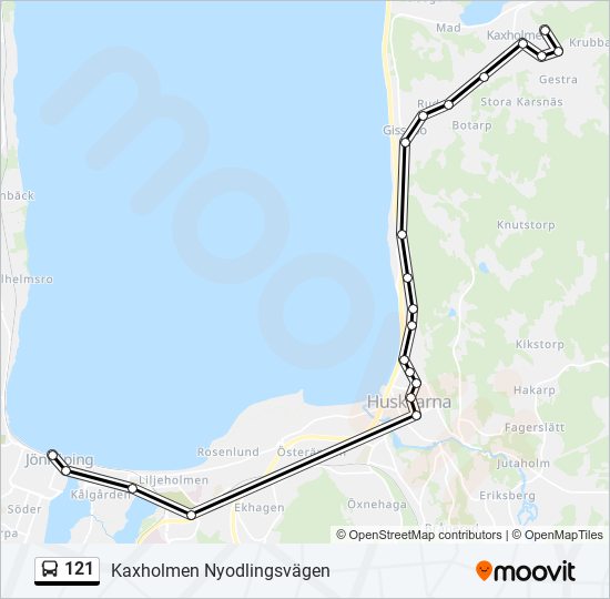 121 Route: Schedules, Stops & Maps - Kaxholmen Nyodlingsvägen (Updated)