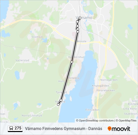 275 Route: Schedules, Stops & Maps - Värnamo Station (Updated)