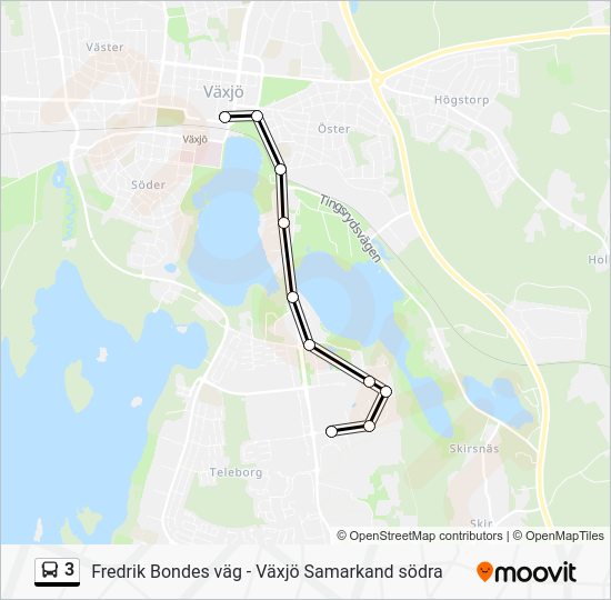 3 Route: Schedules, Stops & Maps - Växjö Stortorget (Updated)