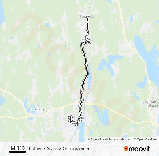113 Route: Schedules, Stops & Maps - Torpsbruk Terminal (Updated)