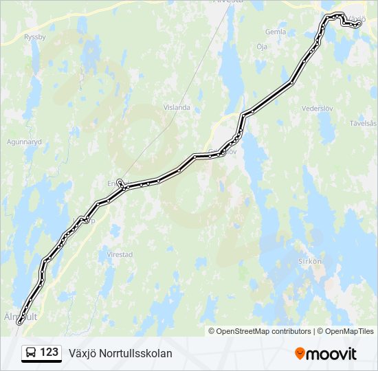 123 Route: Schedules, Stops & Maps - Växjö Norrtullsskolan (Updated)