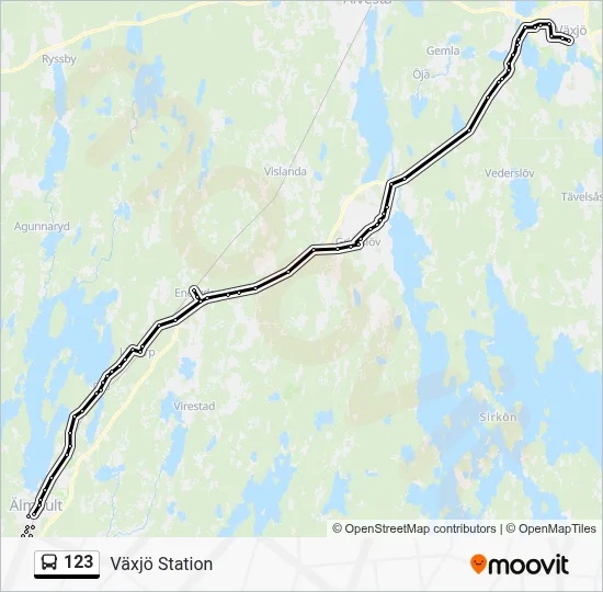 123 Route: Schedules, Stops & Maps - Växjö Station (Updated)
