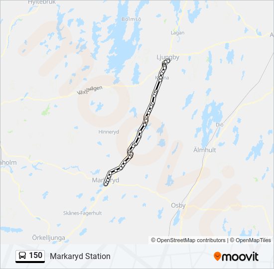 150 Route: Schedules, Stops & Maps - Markaryd Station (Updated)
