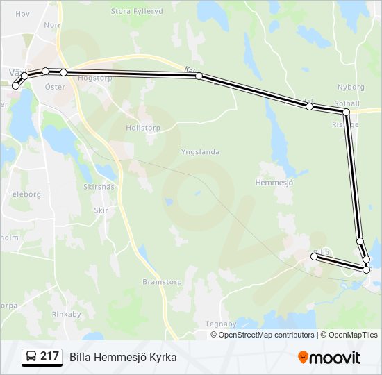 217 Route: Schedules, Stops & Maps - Billa Hemmesjö Kyrka (Updated)