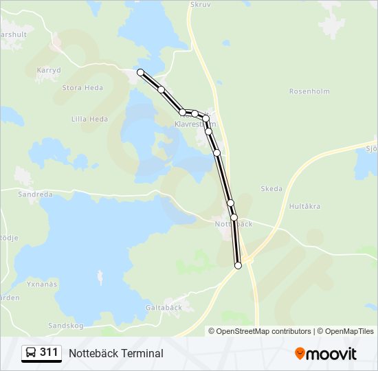 311 Route: Schedules, Stops & Maps - Nottebäck Terminal (Updated)