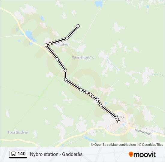 140 Route: Schedules, Stops & Maps - Nybro Station (Updated)