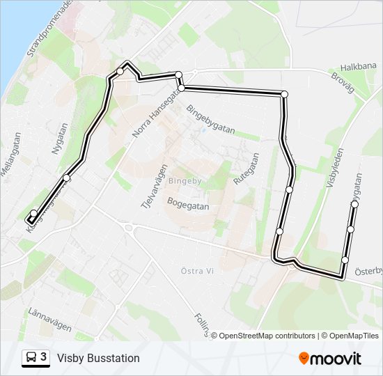 3 Route: Schedules, Stops & Maps - Visby Busstation (Updated)