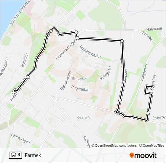 3 Route: Schedules, Stops & Maps - Farmek (Updated)