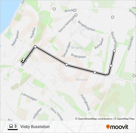 3 Route: Schedules, Stops & Maps - Visby Busstation (Updated)