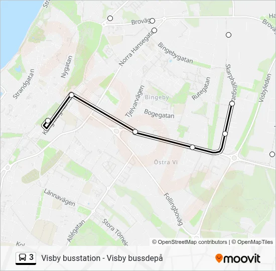 3 Route: Schedules, Stops & Maps - Visby Busstation (Updated)