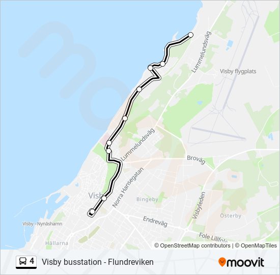 4 Route: Schedules, Stops & Maps - Visby Busstation (Updated)