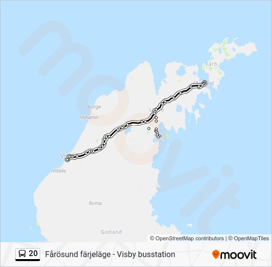 20 Route: Schedules, Stops & Maps - Visby Busstation (Updated)