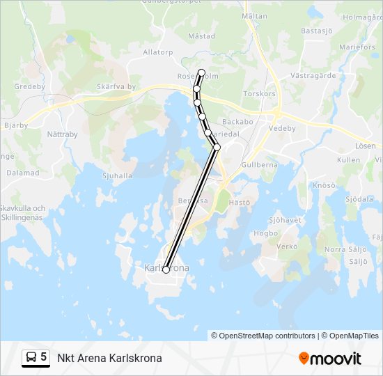 5 Route: Schedules, Stops & Maps - Nkt Arena Karlskrona (Updated)