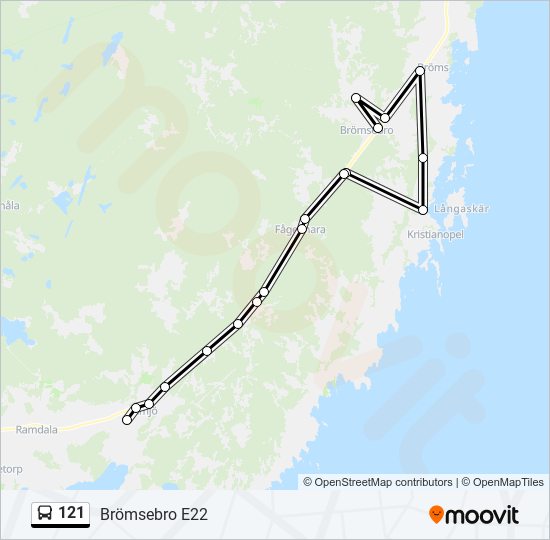 121 Rutt: Tidtabeller, Hållplatser & Kartor - Brömsebro E22 (Uppdaterat)
