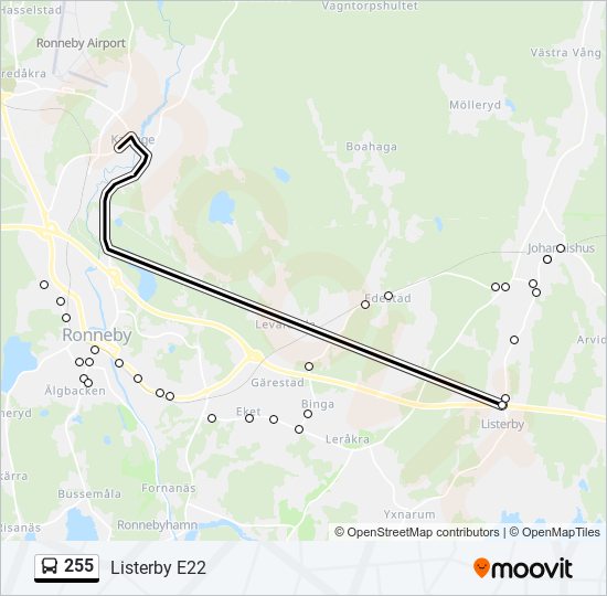 255 Route: Schedules, Stops & Maps - Listerby E22 (Updated)