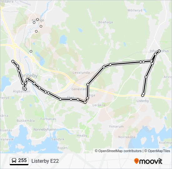 255 Route: Schedules, Stops & Maps - Listerby E22 (Updated)