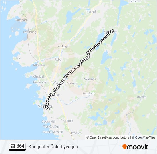 664 Route: Schedules, Stops & Maps - Kungsäter Österbyvägen (Updated)