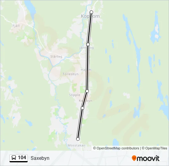 104 Route: Schedules, Stops & Maps - Saxebyn, Koppom (Updated)