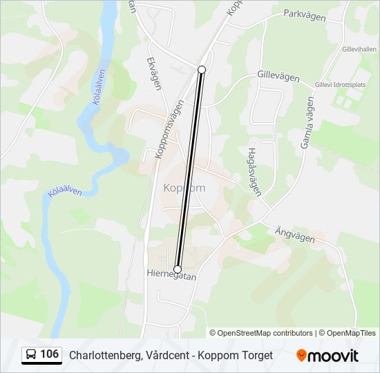 106 Route: Schedules, Stops & Maps - Koppom Hierneskolan (Updated)