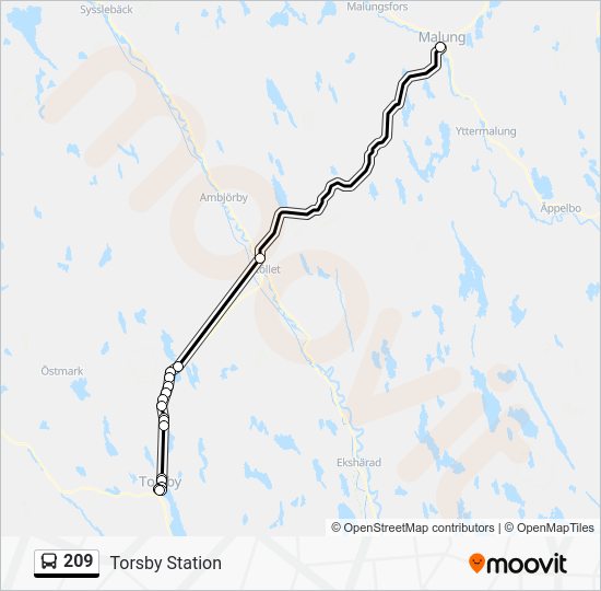 209 Route: Schedules, Stops & Maps - Torsby Station (Updated)