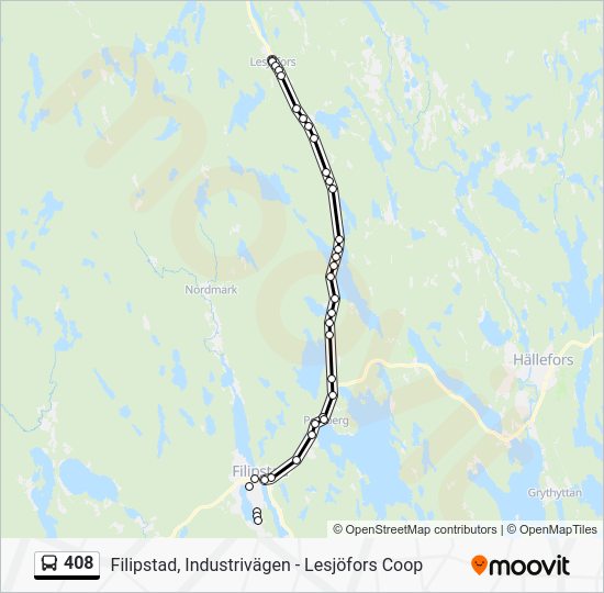 408 Route: Schedules, Stops & Maps - Lesjöfors Coop (Updated)