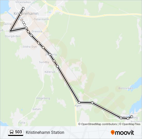 503 Rutt: Tidtabeller, Hållplatser & Kartor - Kristinehamn Station ...