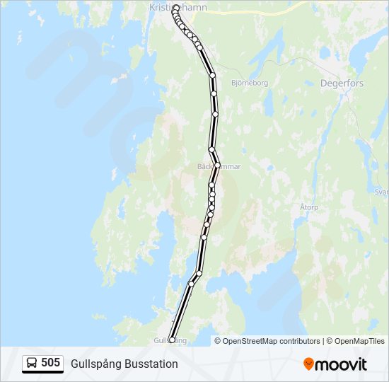 505 Rutt: Tidtabeller, Hållplatser & Kartor - Gullspång Busstation ...