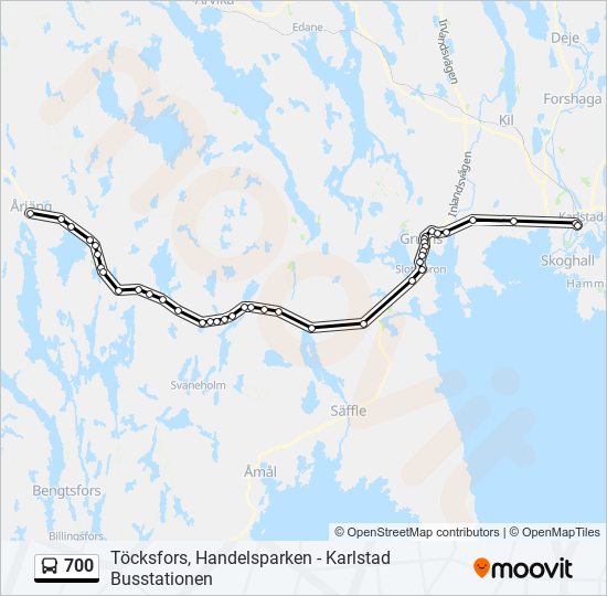 700 Route: Schedules, Stops & Maps - Årjäng Busstationen (Updated)
