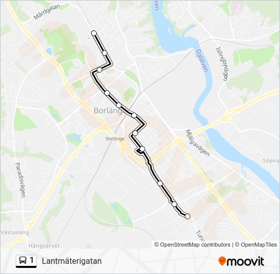 1 Route: Schedules, Stops & Maps - Lantmäterigatan (Updated)