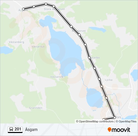 201 Route: Schedules, Stops & Maps - Åsgarn (Updated)