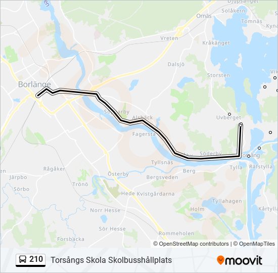 210 Route: Schedules, Stops & Maps - Torsångs Skola Skolbusshållplats ...