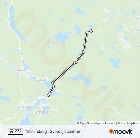 232 Route: Schedules, Stops & Maps - Svärdsjöskolan Skolbusshållplats ...