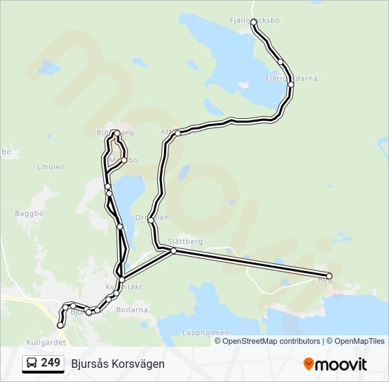 249 Rutt: Tidtabeller, Hållplatser & Kartor - Bjursås Korsvägen ...
