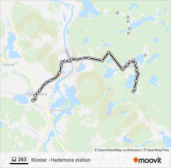 263 Rutt: Tidtabeller, Hållplatser & Kartor - Hedemora Station (Uppdaterat)
