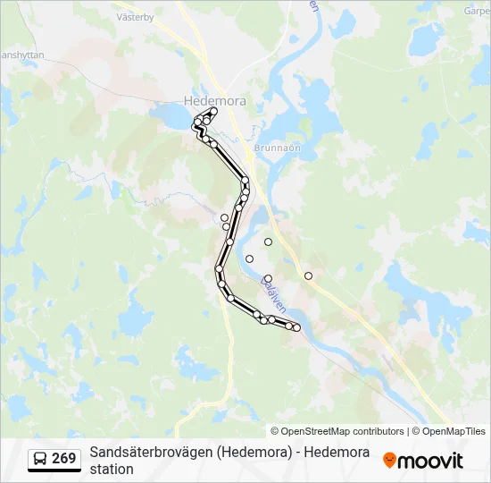 269 Rutt: Tidtabeller, Hållplatser & Kartor - Hedemora Station (Uppdaterat)