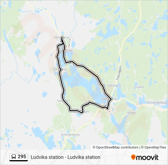 295 Rutt: Tidtabeller, Hållplatser & Kartor - Ludvika Station (Uppdaterat)
