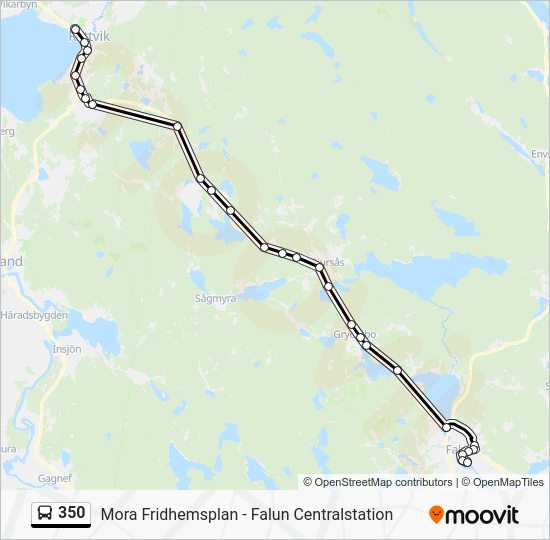350 Route: Schedules, Stops & Maps - Rättvik Gymnasieskolan (Updated)