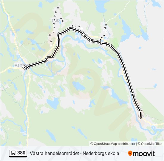 380 Rutt: Tidtabeller, Hållplatser & Kartor - Vansbro Centrum (Uppdaterat)