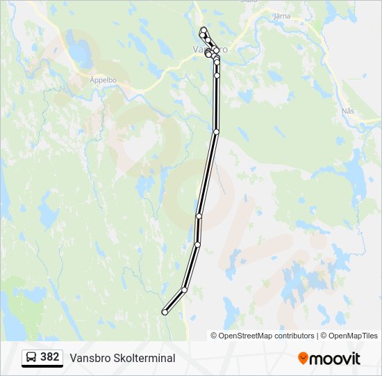 382 Rutt: Tidtabeller, Hållplatser & Kartor - Vansbro Skolterminal ...