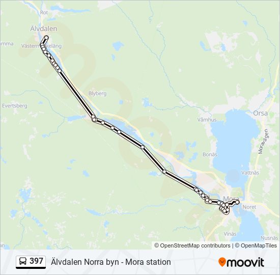 397 Route: Schedules, Stops & Maps - Älvdalen Busstation (Updated)