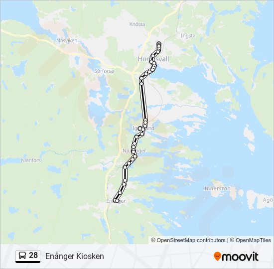 28 Route: Schedules, Stops & Maps - Enånger Kiosken (Updated)