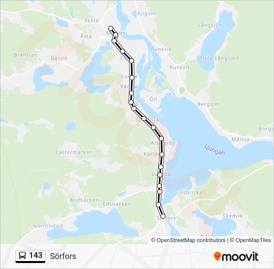 143 Rutt: Tidtabeller, Hållplatser & Kartor - Sörfors (Uppdaterat)