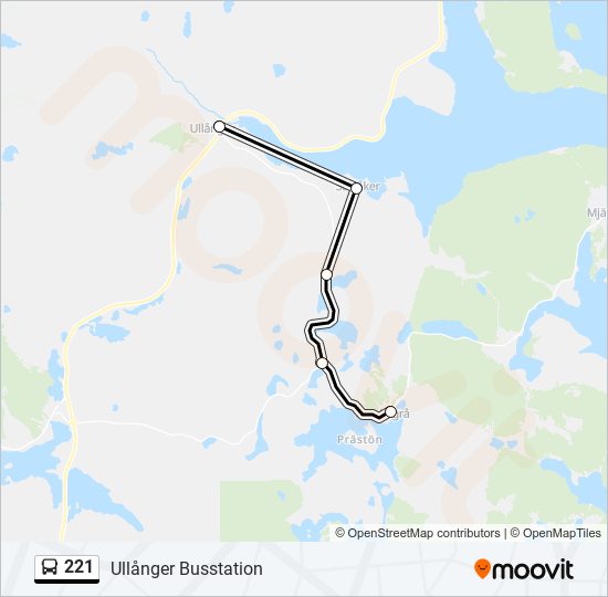 221 Rutt: Tidtabeller, Hållplatser & Kartor - Ullånger Busstation ...