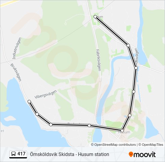 417 Rutt: Tidtabeller, Hållplatser & Kartor - Wibergsvägen (Uppdaterat)