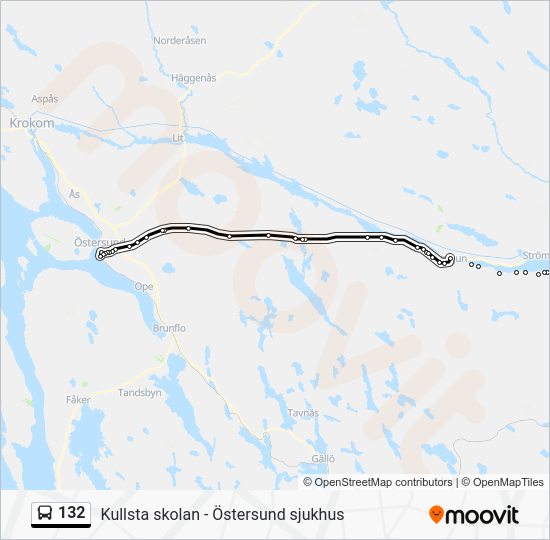 132 Route: Schedules, Stops & Maps - Östersund Busstation (Updated)
