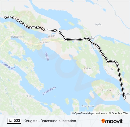 533 Rutt: Tidtabeller, Hållplatser & Kartor - Alsen Wången (Uppdaterat)
