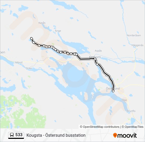 533 Route: Schedules, Stops & Maps - Östersund Busstation (Updated)