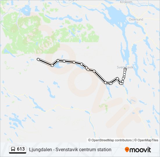 613 Rutt: Tidtabeller, Hållplatser & Kartor - Ljungdalen (Uppdaterat)