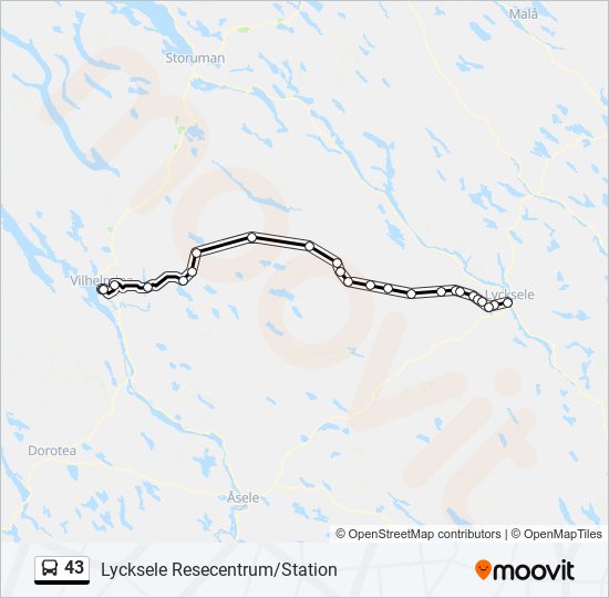 43 Route: Schedules, Stops & Maps - Lycksele Resecentrum/Station (Updated)